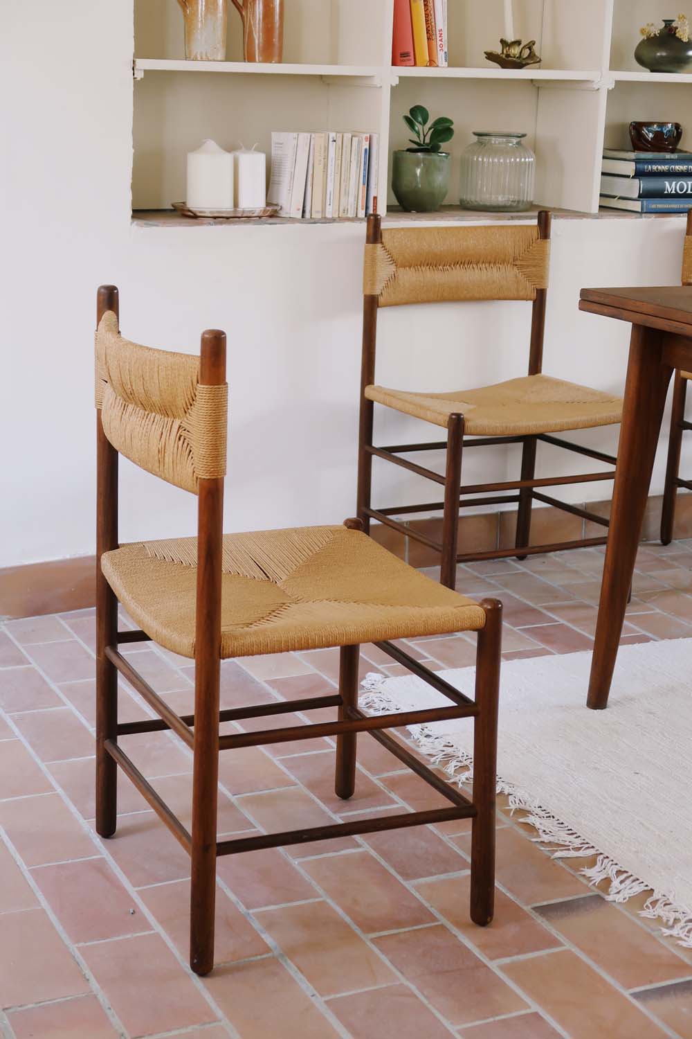 4 chaises cordées style Robert Sentou – Aux Objets Trouvés