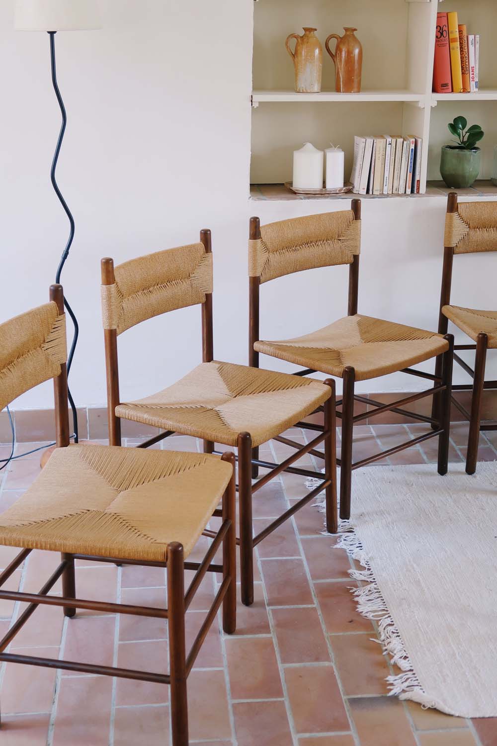 4 chaises cordées style Robert Sentou – Aux Objets Trouvés