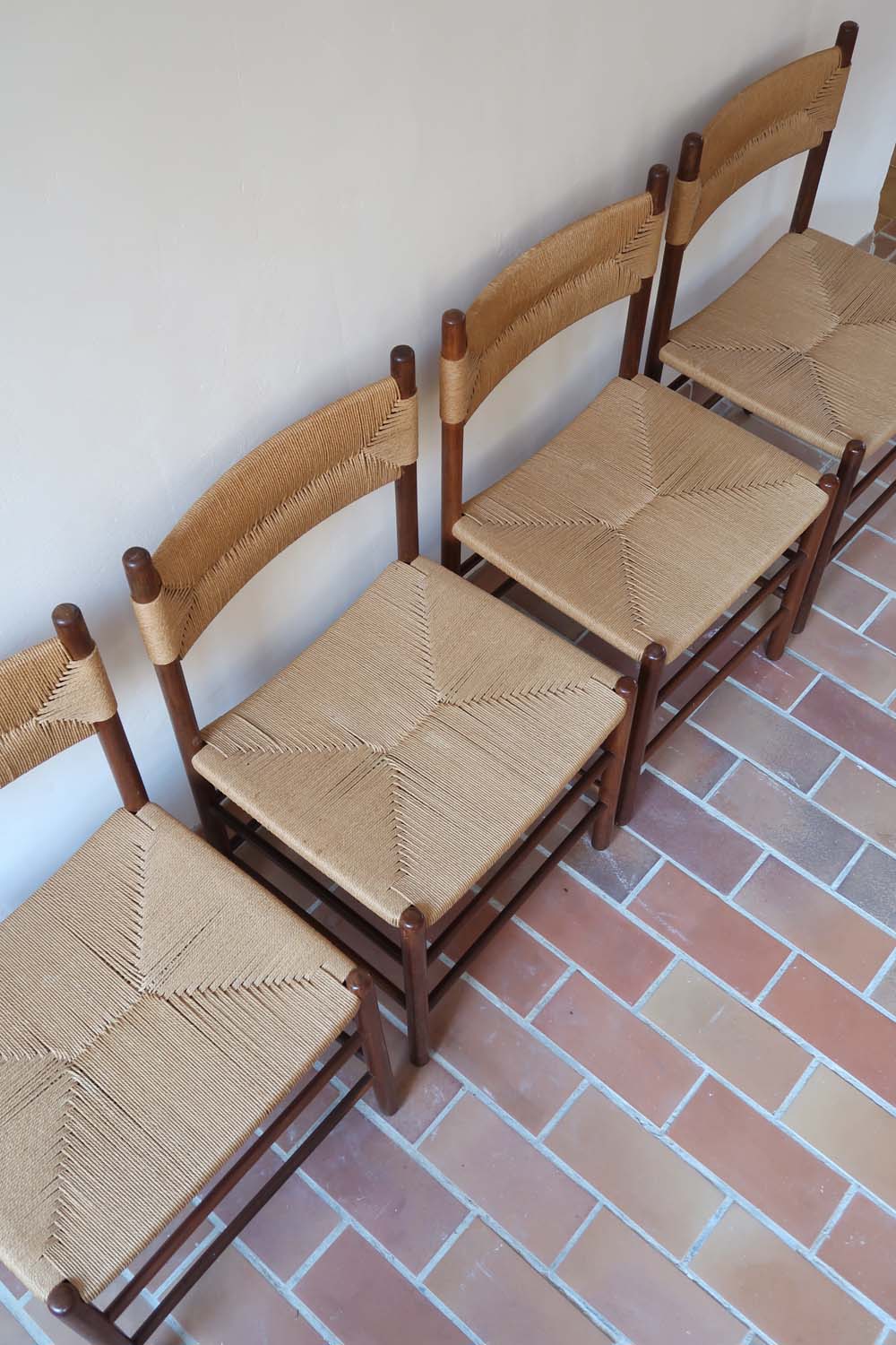 4 chaises cordées style Robert Sentou – Aux Objets Trouvés